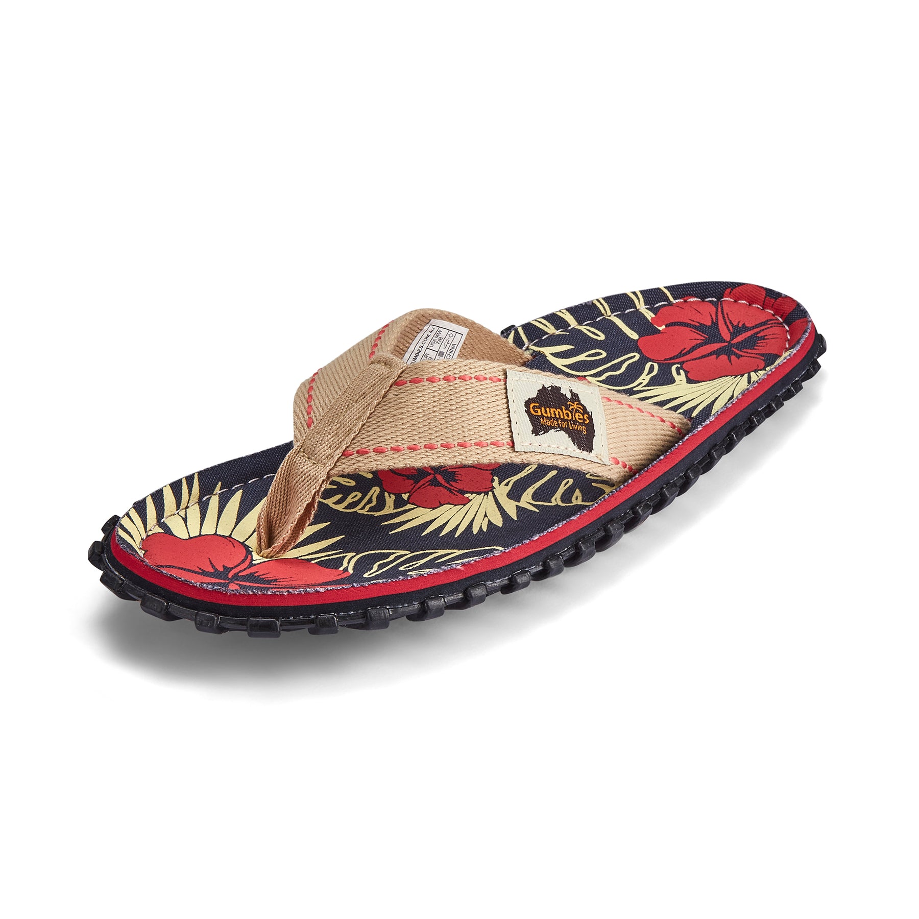Islander Flip-Flops - Women's - Denim Hibiscus – Gumbies